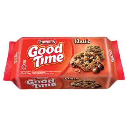 ARNOTT'S Good Time Classic Chocochips Cookies - 72g - GO DELIVERY