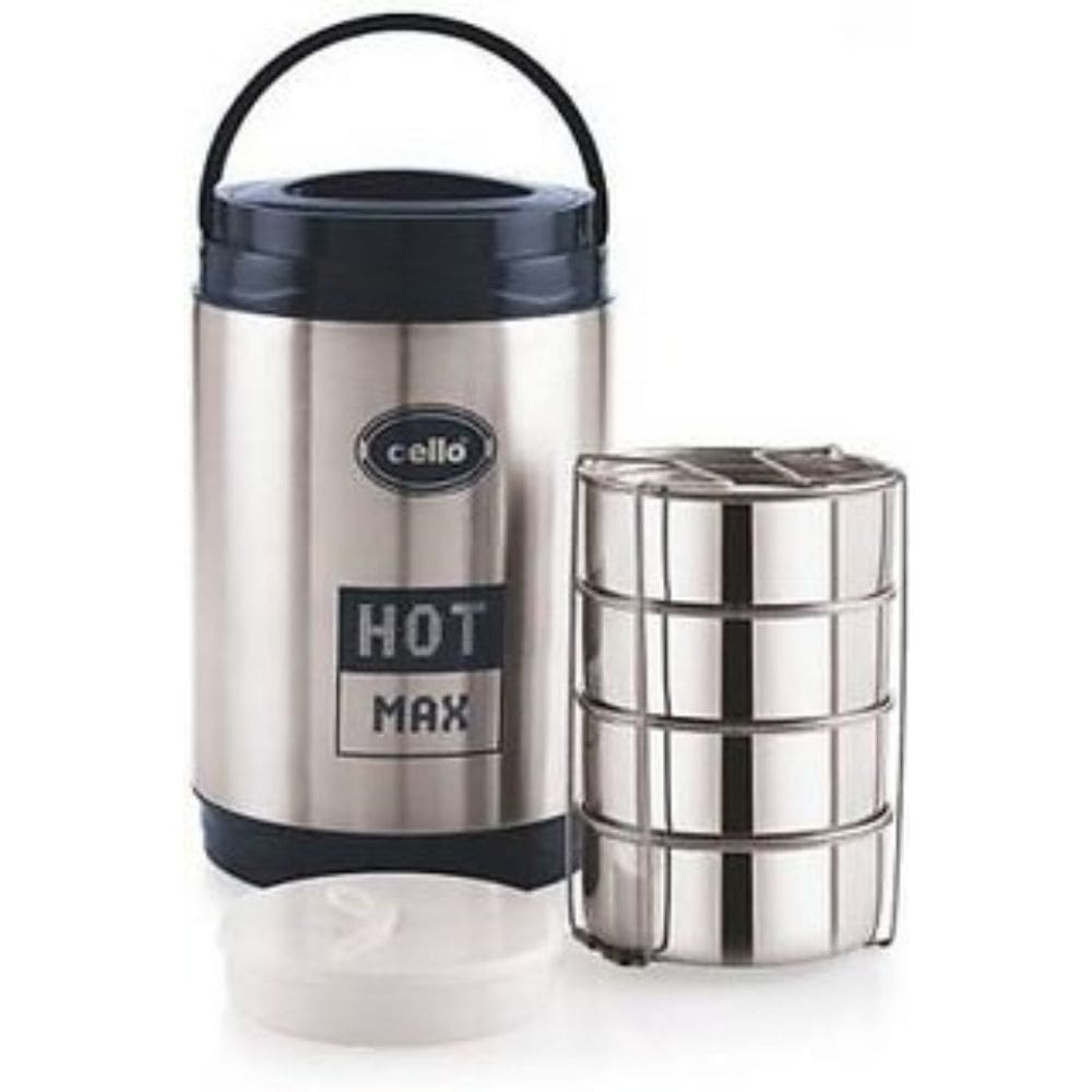CELLO Stainless Steel Tiffin Hot Max Jumbo (Set of 4) - GO DELIVERY