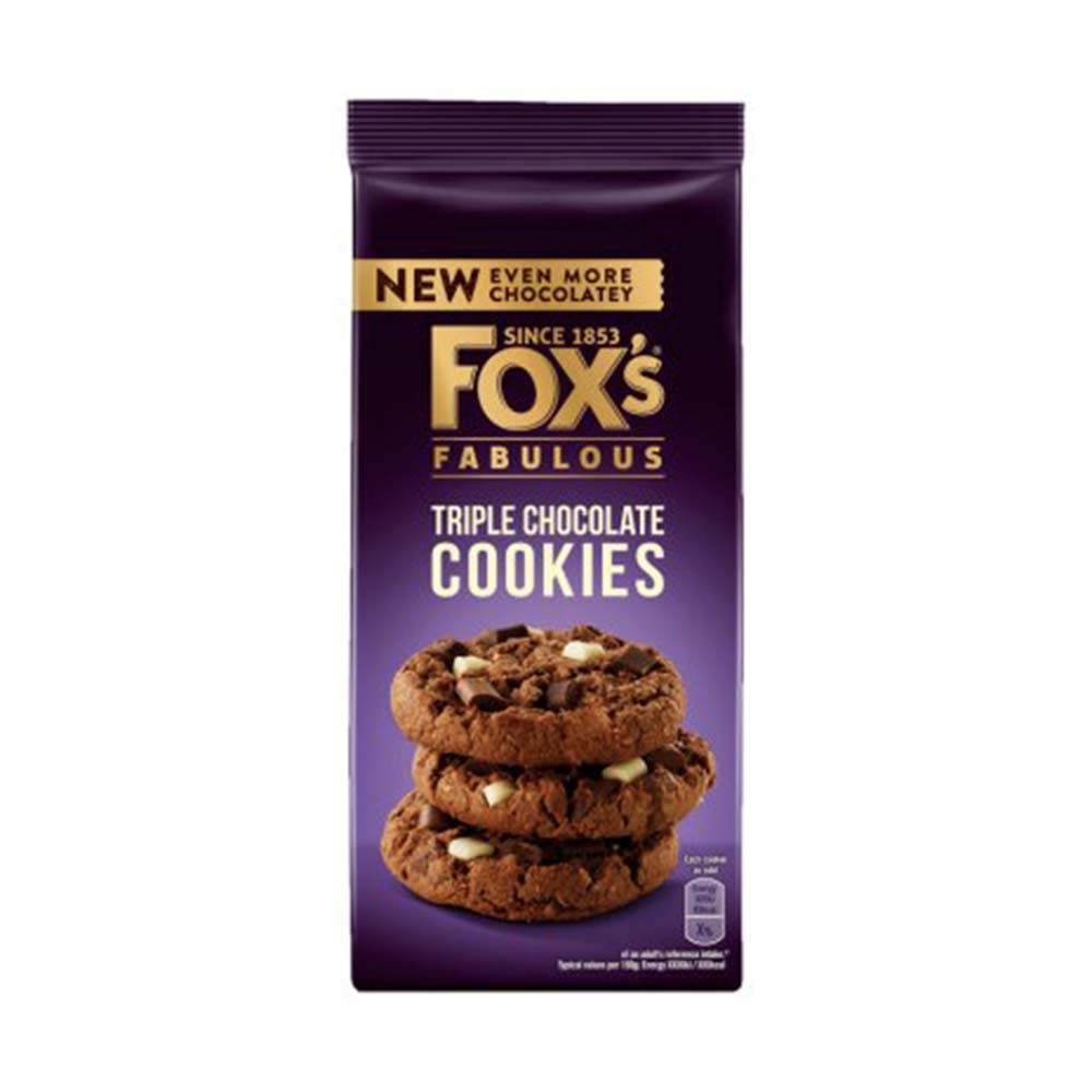 FOX'S Fabulous Triple Chocolate Cookies - 180g - GO DELIVERY