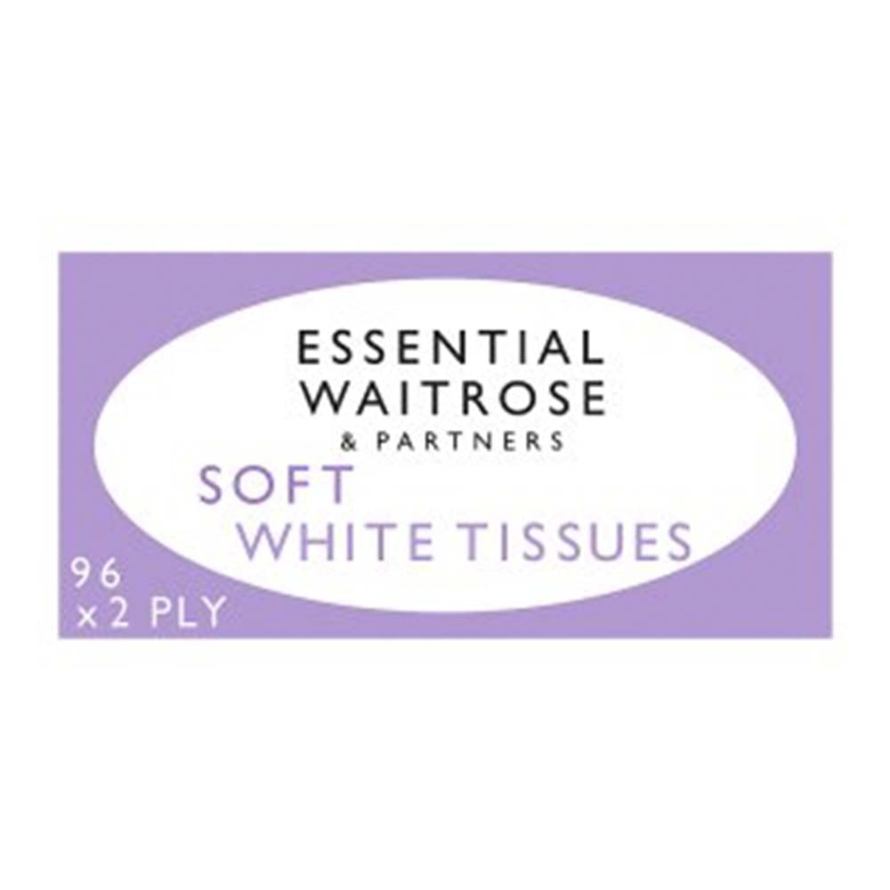 WAITROSE Essential Soft White Tissues (Pack of 96) - GO DELIVERY