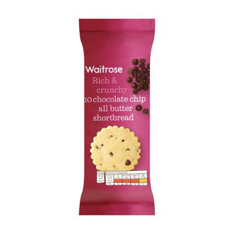 WAITROSE Chocolate Chip All Butter Shortbread - 180g (Pack of 10) - GO ...