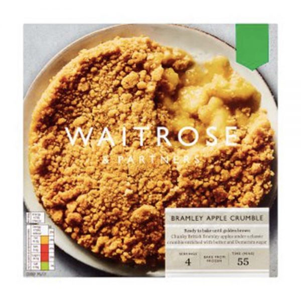 WAITROSE Frozen Bramley Apple Crumble - 600g - GO DELIVERY