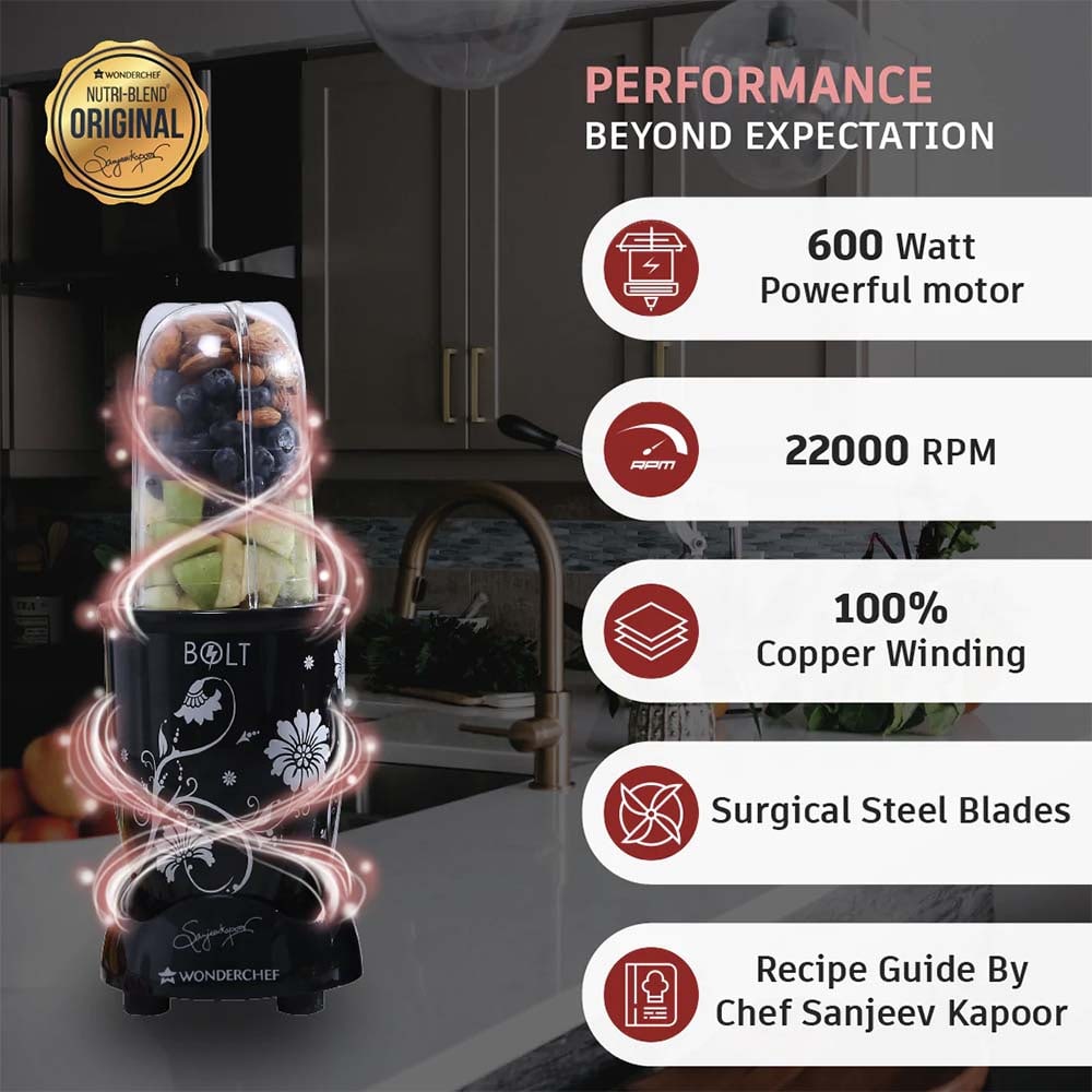 WONDERCHEF Nutriblend Bolt - 2 Jar (Black) - GO DELIVERY