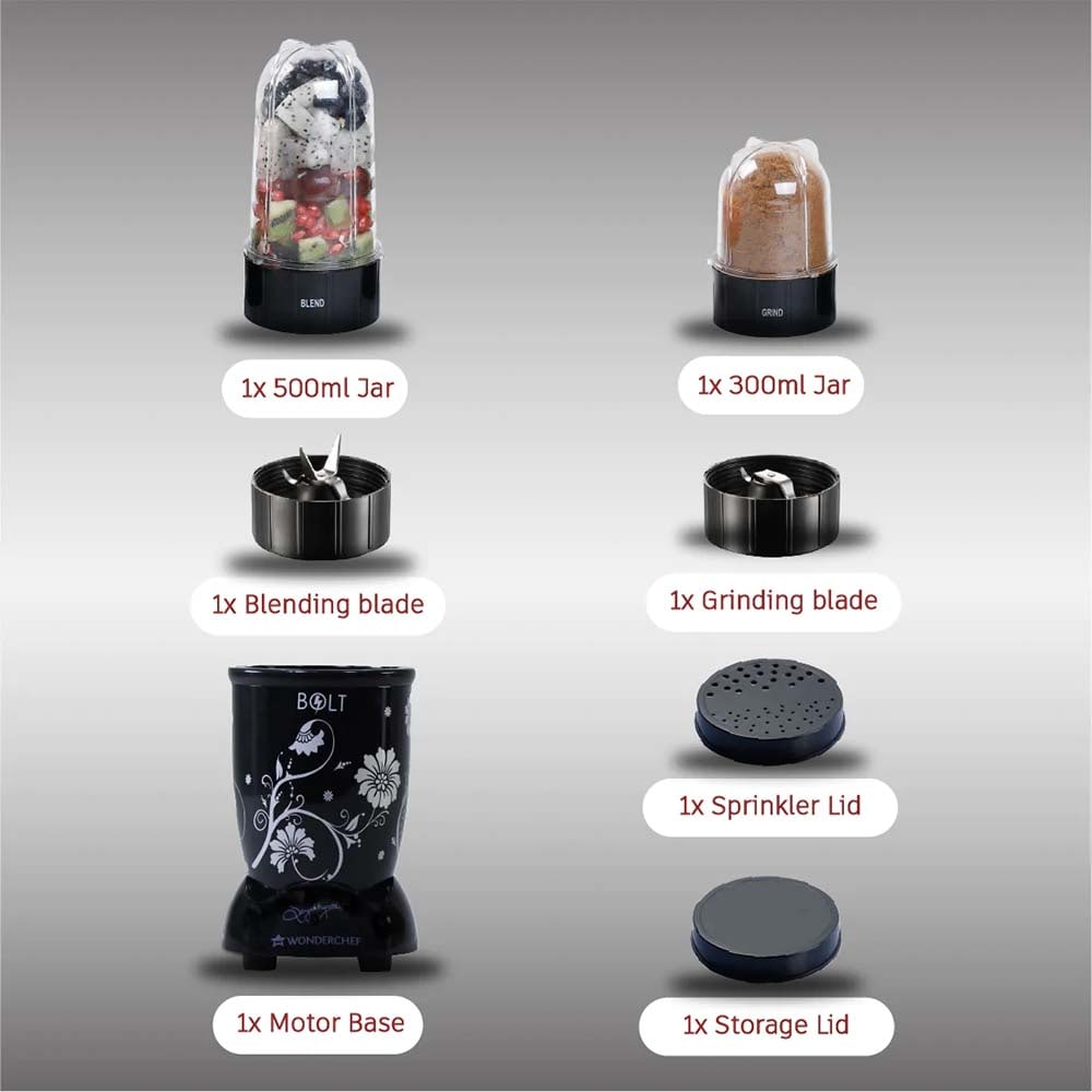 WONDERCHEF Nutriblend Bolt - 2 Jar (Black) - GO DELIVERY