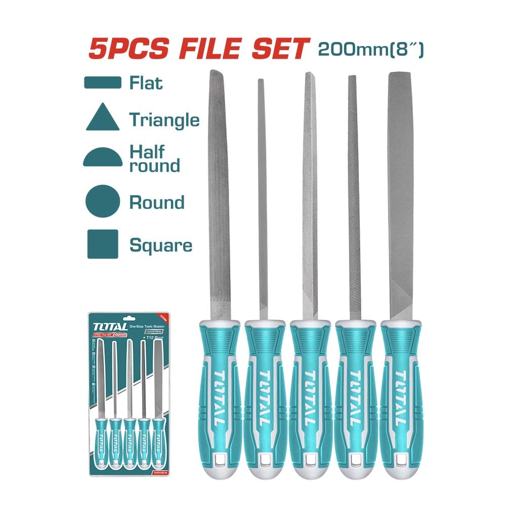 TOTAL 5 Pcs Steel File Set/8 - GO DELIVERY